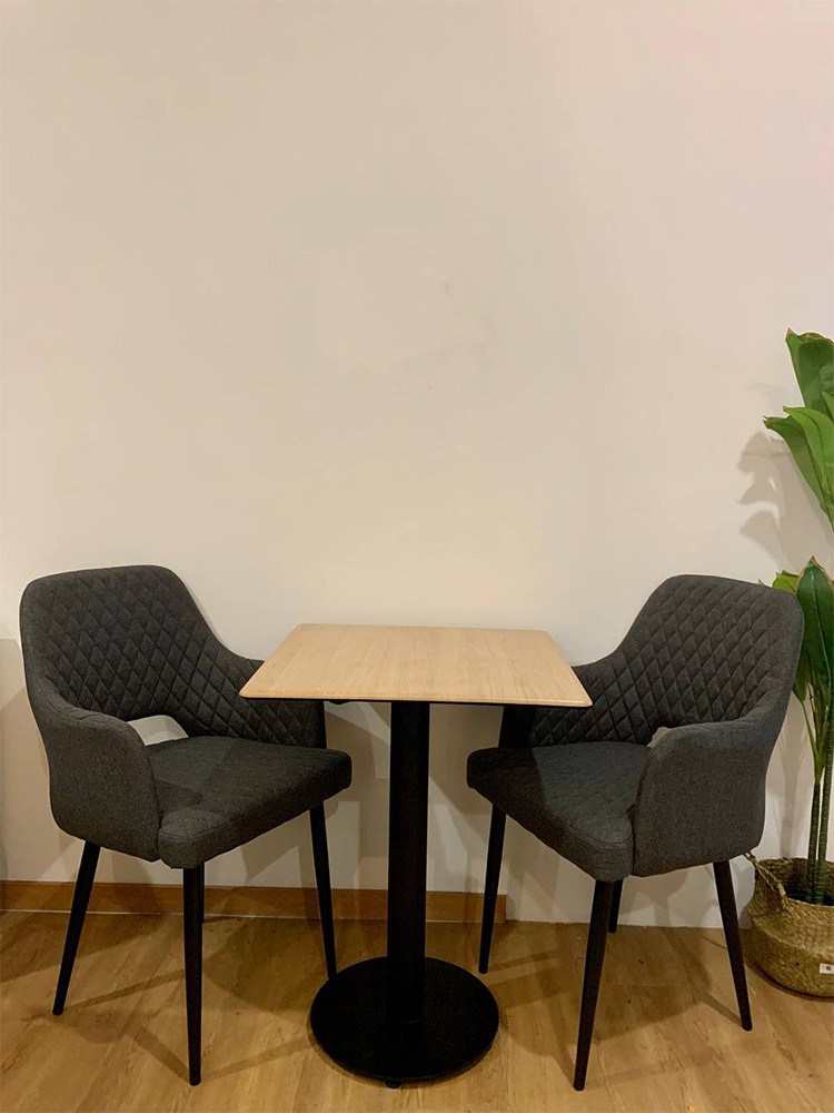 Moresmart Smooth Santhia 60x60 Square Table (Black Round Leg ...