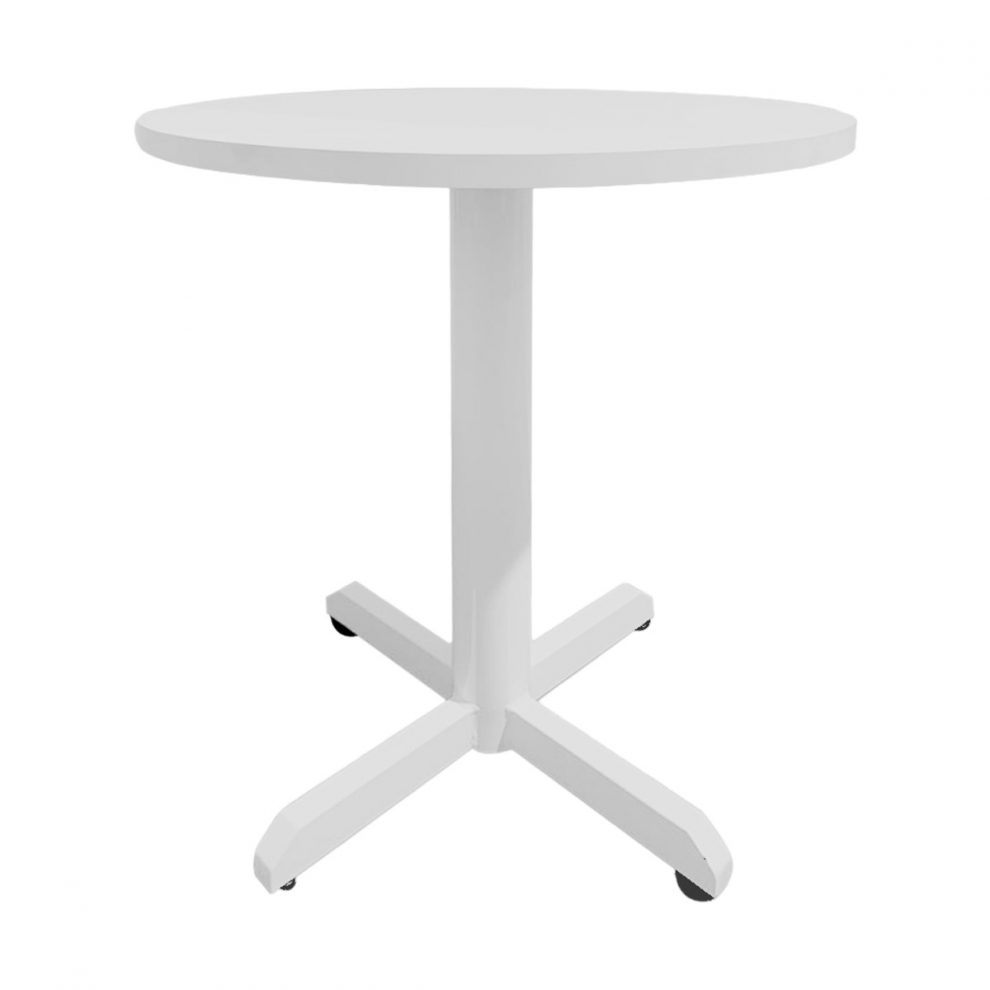 HPL 50Dia Round Table (White Cross Leg) | MoreDesign.com