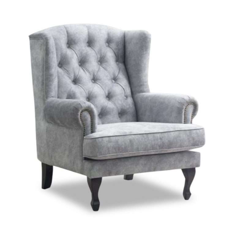 Chester Wing Arm Chair (Grey) | MoreDesign.com