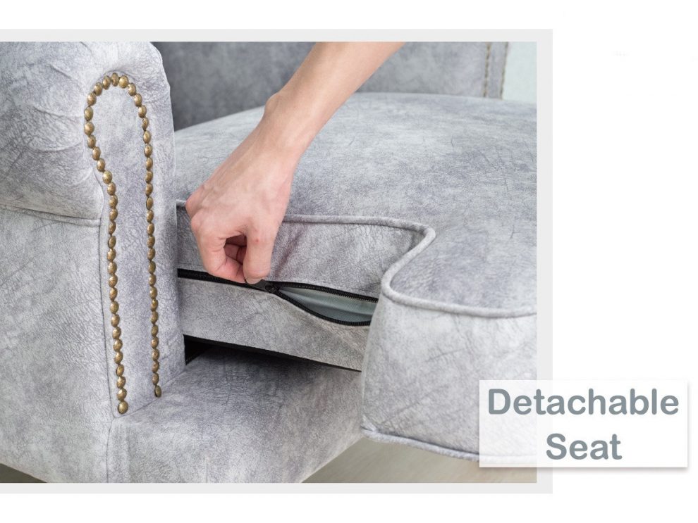 Chester Wing Arm Chair (Grey) | MoreDesign.com