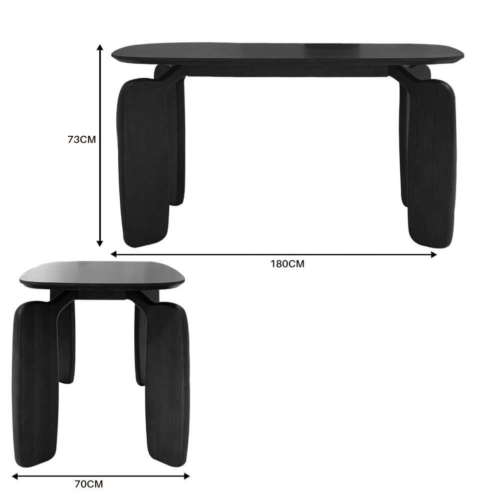 Fiddle Dining Table (Black) | MoreDesign.com